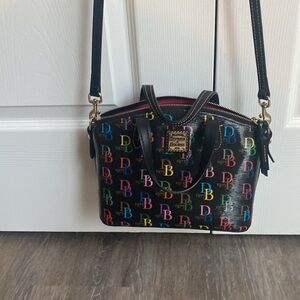Dooney & Bourke | Bags | Db75 Ruby Multi Colored Crossbody Black Multi ...